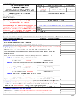 Fillable Online Free fillable Freeport-Exemption-Application PT50PF ...
