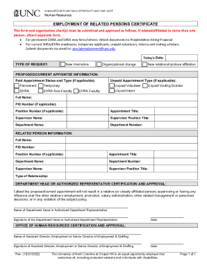 Fillable Online hr unc Nepotism Certificate Fax Email Print - pdfFiller