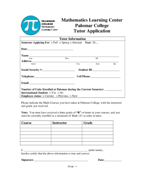 Fillable Online Math Learning CenterMathematics Department Fax Email ...