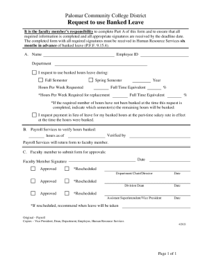 Fillable Online Request to Use Banked Leave form - Revised Sept 05.doc Fax Email Print - pdfFiller