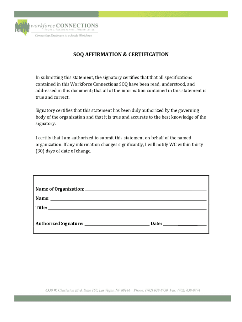 Fillable Online Request for Statement of Qualifications (SOQ) - City of Martinez Fax Email Print ...