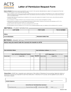 Fillable Online Letter of Permission Request Form Fax Email Print ...