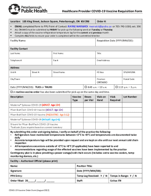 Fillable Online PPH COVID-19 Vaccine Order Form - LTC Fax Email Print ...