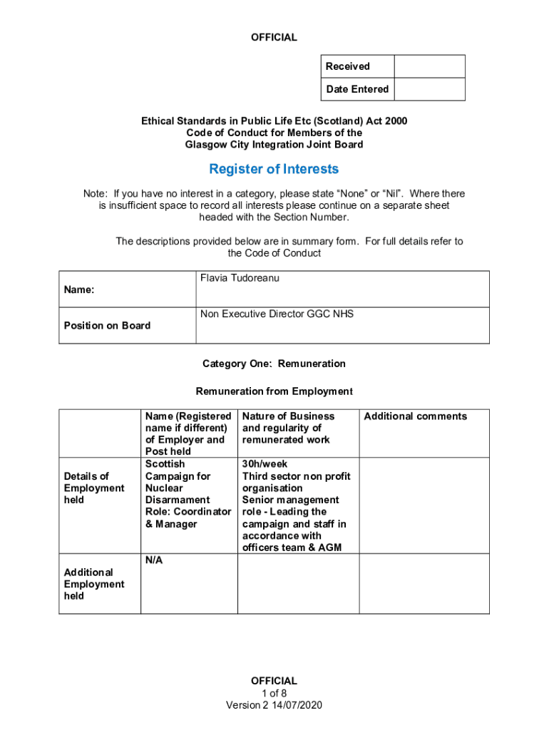 Fillable Online IJB Declaration of Interests Blank Form Fax Email Print ...