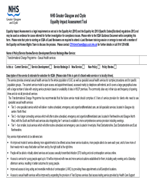 Fillable Online NHS Greater Glasgow and Clyde Equality Impact ...