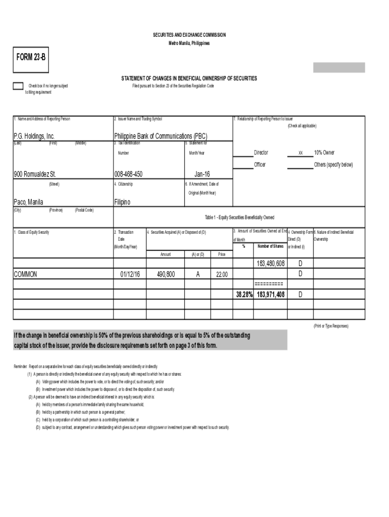 Fillable Online Disclosures - Statement of Changes in Beneficial Ownership ... Fax Email Print ...