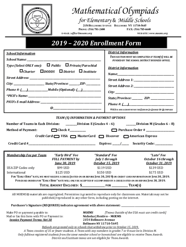 Fillable Online SAMPLEMath Olympiads for Elementary and ... - MOEMS Fax ...