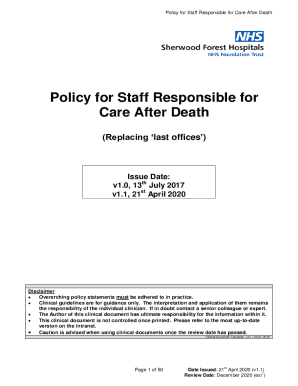 Fillable Online Care after Death (replaces Last Offices) Policy and ...