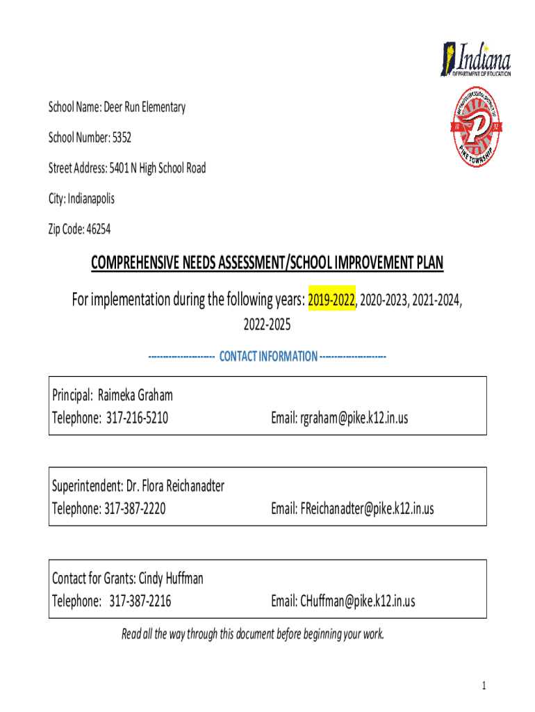 Fillable Online media doe in Deer Run Elementary School in Indianapolis ...