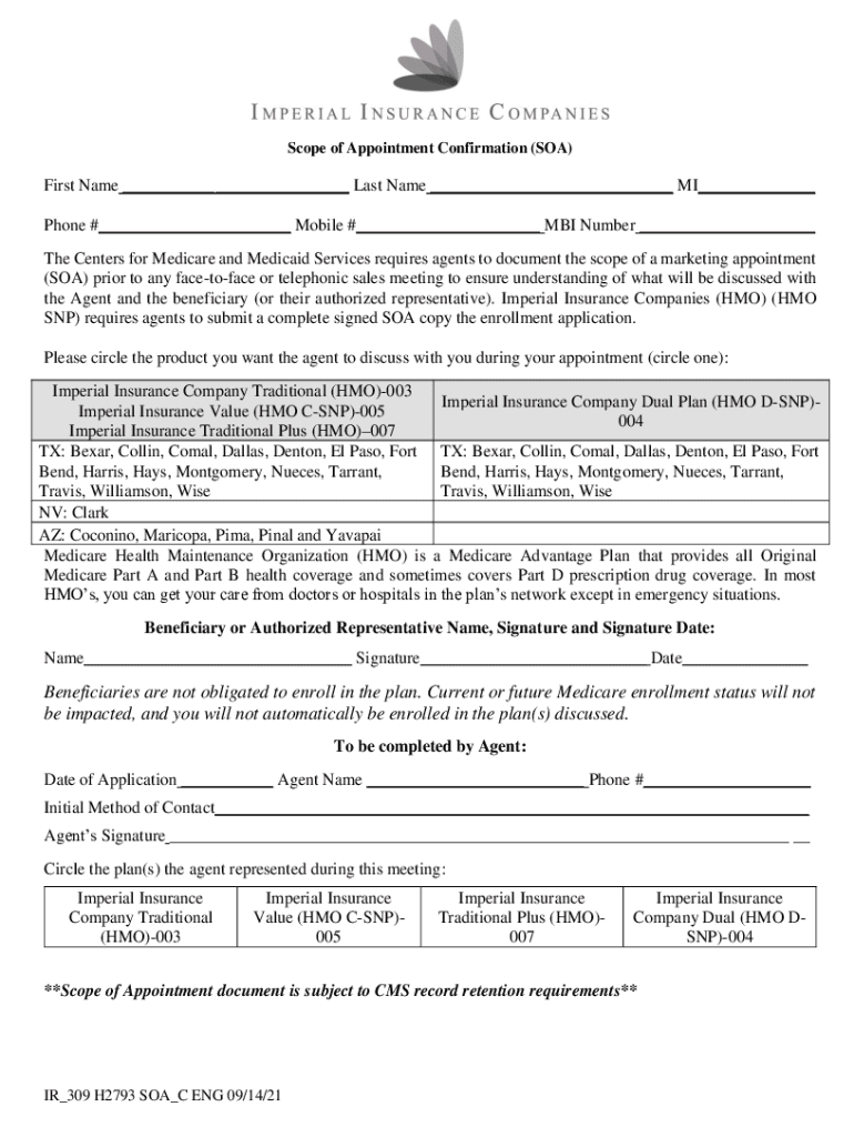 Fillable Online Medicare Scope of Appointment RulesShould You Sign Fax ...