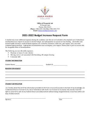 Fillable Online Budget Increase Request Form 2021-2022.docx Fax Email ...