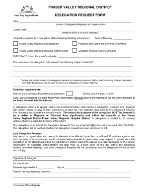 Fillable Online Fraser Valley Regional District Delegation Request Form ...