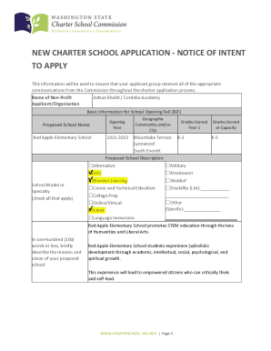 Fillable Online charterschool wa 20232 Charter School Application and ...