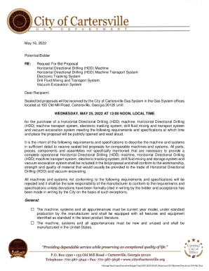 Fillable Online Request For Bid Proposal Horizontal Directional ...