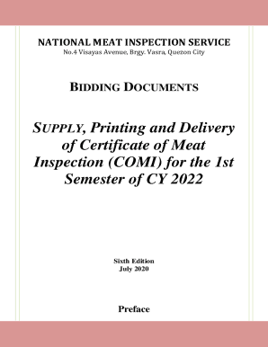 Fillable Online Supply, Printing and Delivery of Certificate of Meat ...