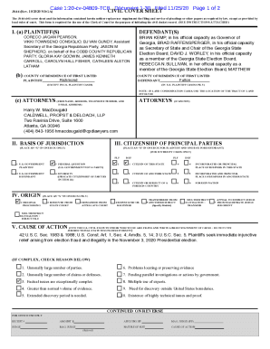 Fillable Online JS 44 Civil Cover Sheet Fax Email Print - pdfFiller