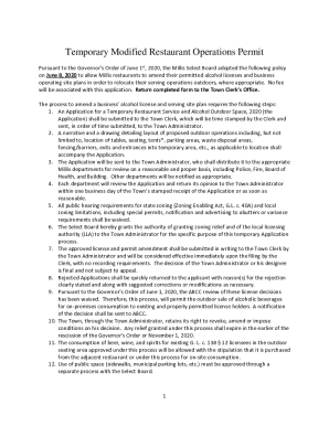 Fillable Online Temporary Modified Restaurant Operations Permit ...