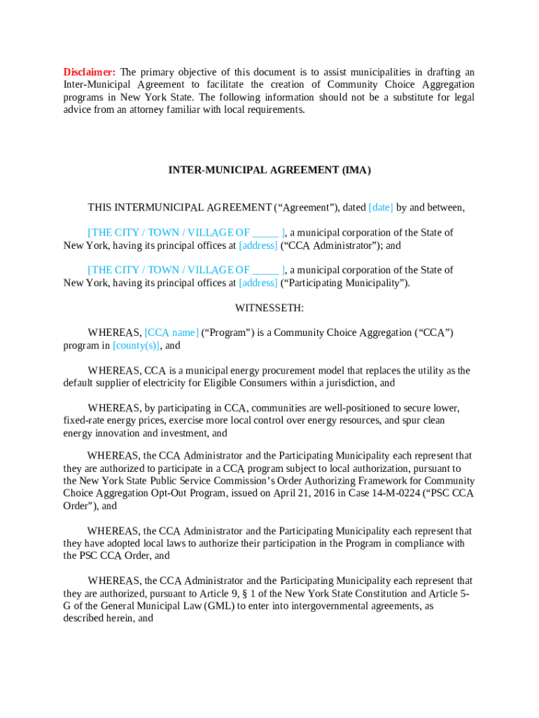 Community Choice Aggregation Administrator Agreement Doc Template ...