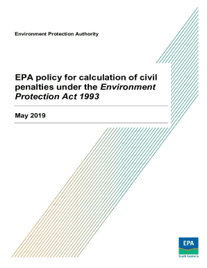 Fillable Online EPA policy for calculation of civil penalties under the ...
