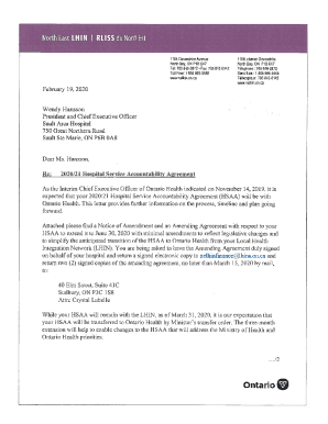 Fillable Online Hospital Service Accountability Agreement (HSAA) 2020 ...