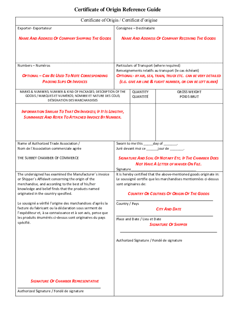 Fillable Online B239 - Free Trade AgreementCertificate of Origin (CIFTA ...