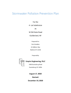 Fillable Online Stormwater Pollution Prevention Plan - CHAMP Fax Email ...