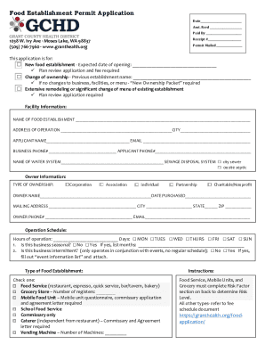 Fillable Online Application for One Day Temporary Food License - Revize ...