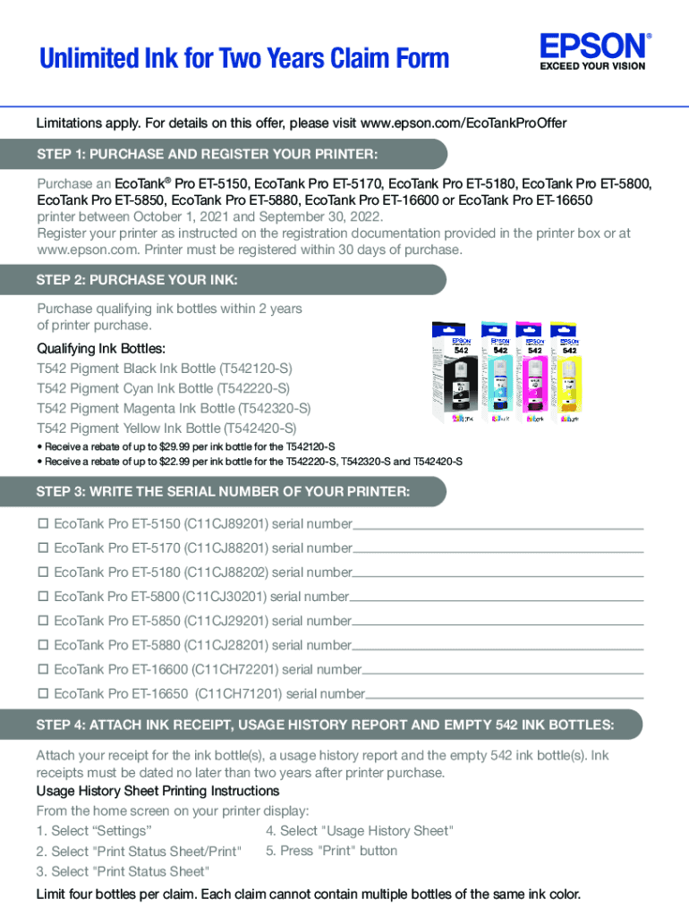 Fillable Online EcoTank Pro Cartridge-free Printers - 2 Years Unlimited ...