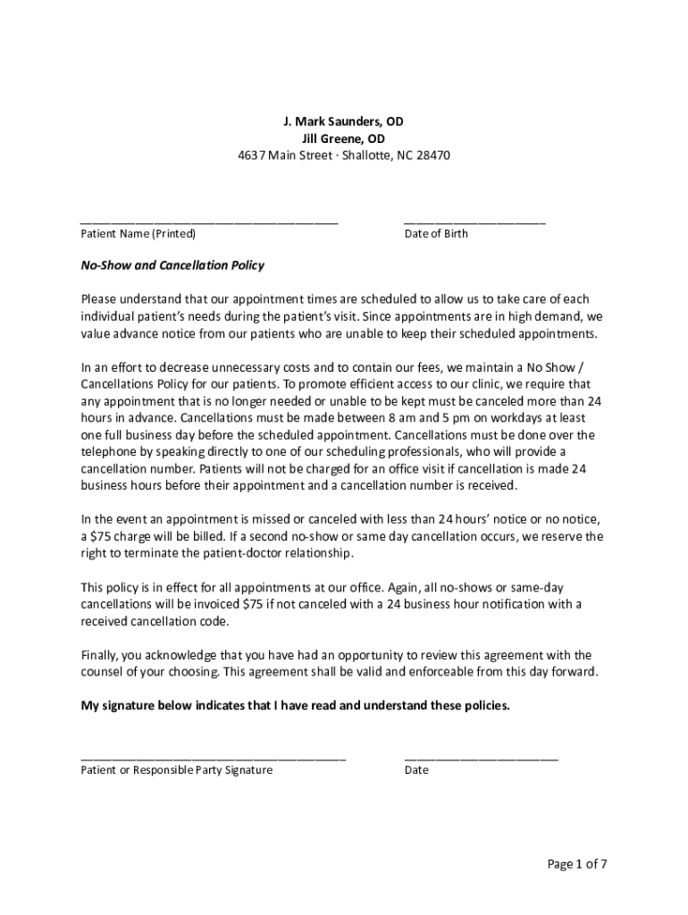 Fillable Online New Pt Paperwork - Shallotte Vision Care Fax Email ...