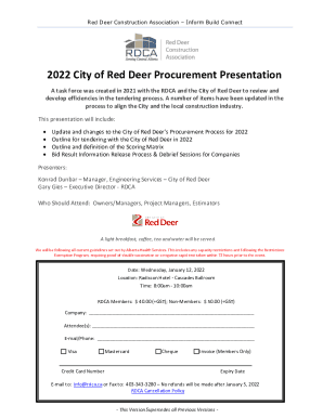 Fillable Online Vendor Information Sessions - The City of Red Deer Fax ...