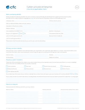 Fillable Online cyber insurance application form - HUB Financial Fax ...