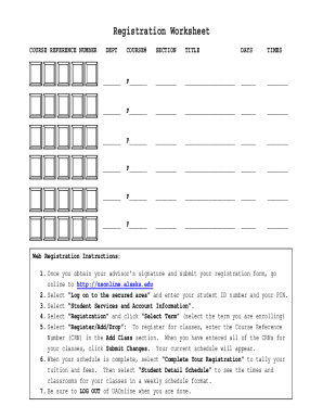 Fillable Online Registration WorksheetWebSTAC Help Fax Email Print ...