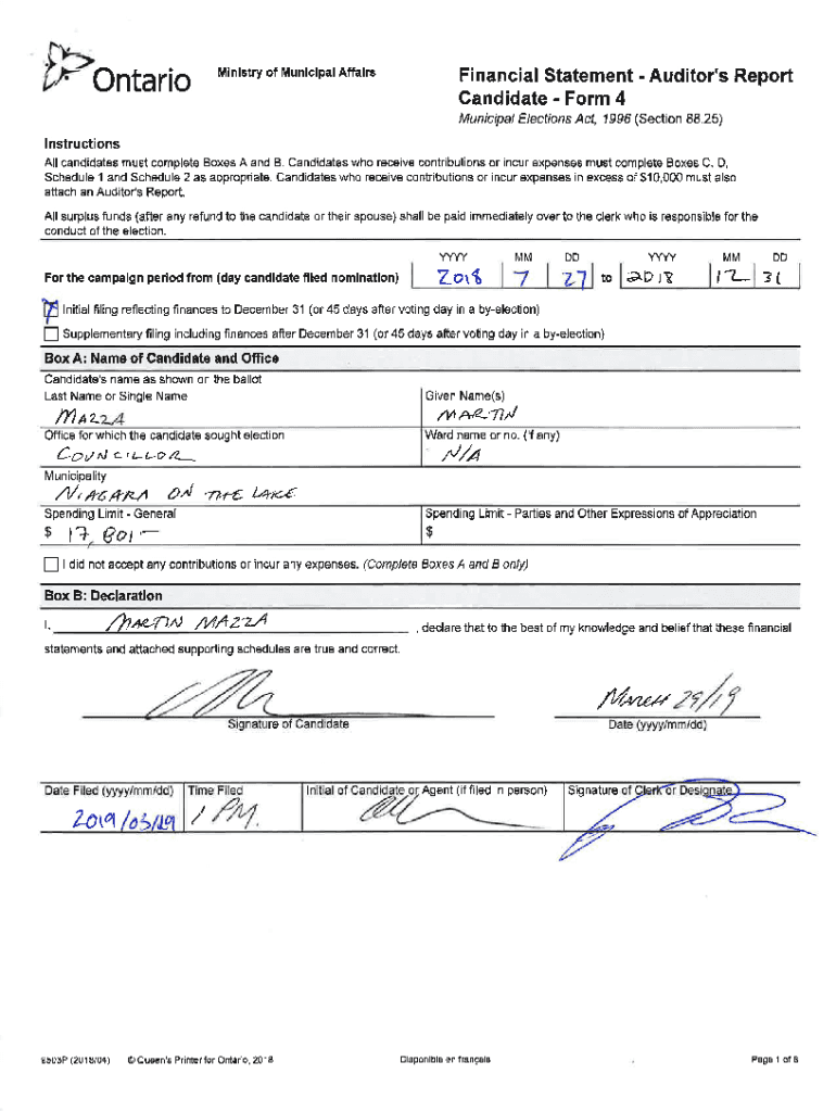 Fillable Online Financial Statement - Form 4 - Martin Mazza.pdf Fax ...