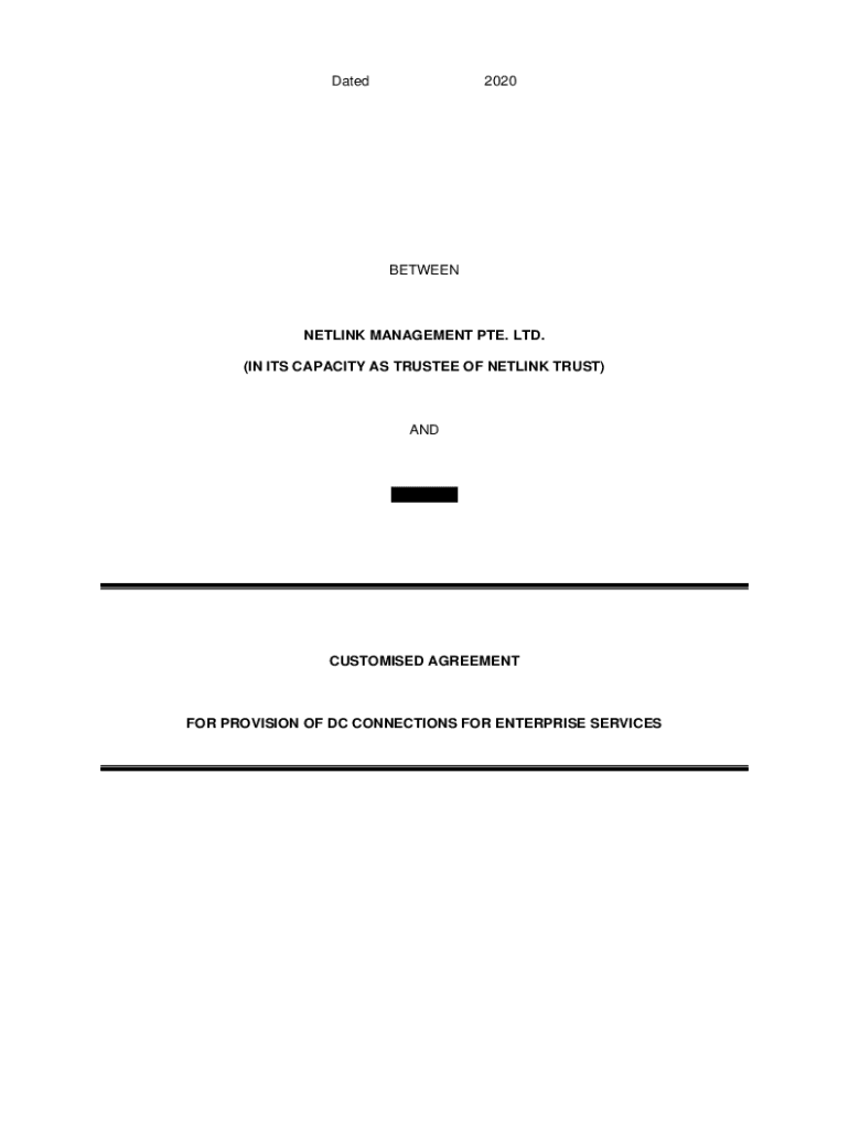 Fillable Online DatedBETWEEN NETLINK MANAGEMENT PTE. LTD. (IN ... Fax Email Print - pdfFiller