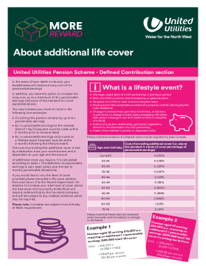 Fillable Online Death in service benefits - United Utilities Fax Email ...