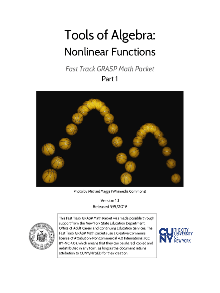Fillable Online Tools of Algebra: - Nonlinear Functions - CollectEdNY ...