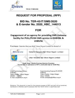Fillable Online REQUEST FOR PROPOSAL (RFP) BID No. TER-45/IT/SMS ... Fax Email Print - pdfFiller