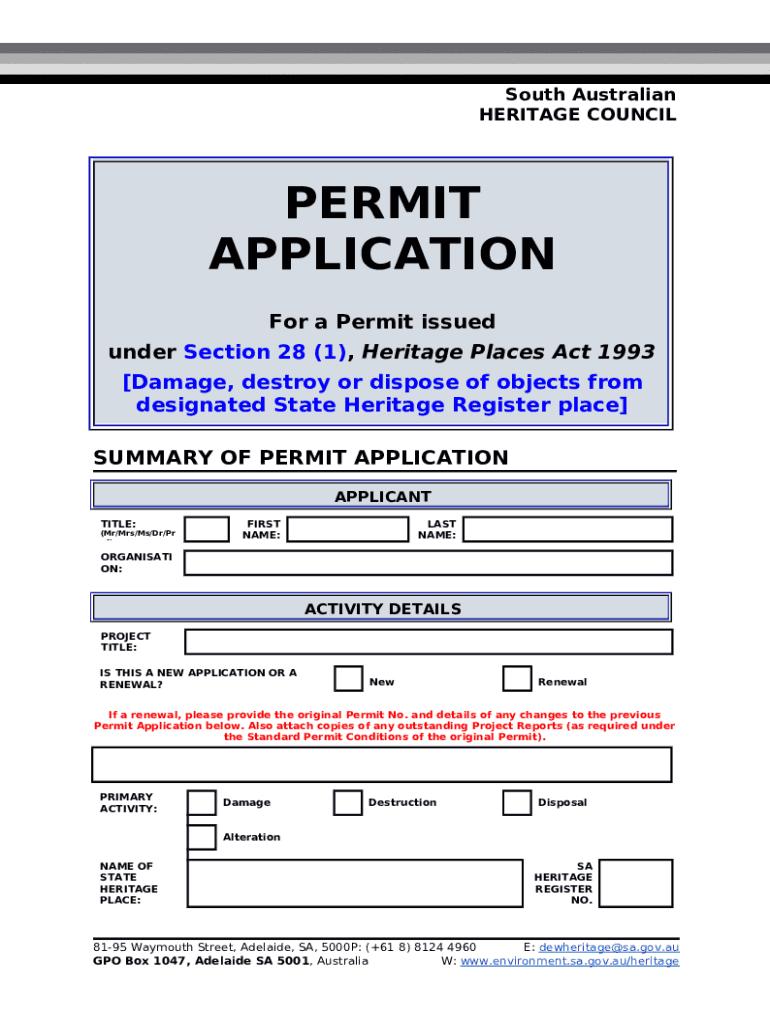 Heritage Permits - Department for Environment and Water Doc Template ...