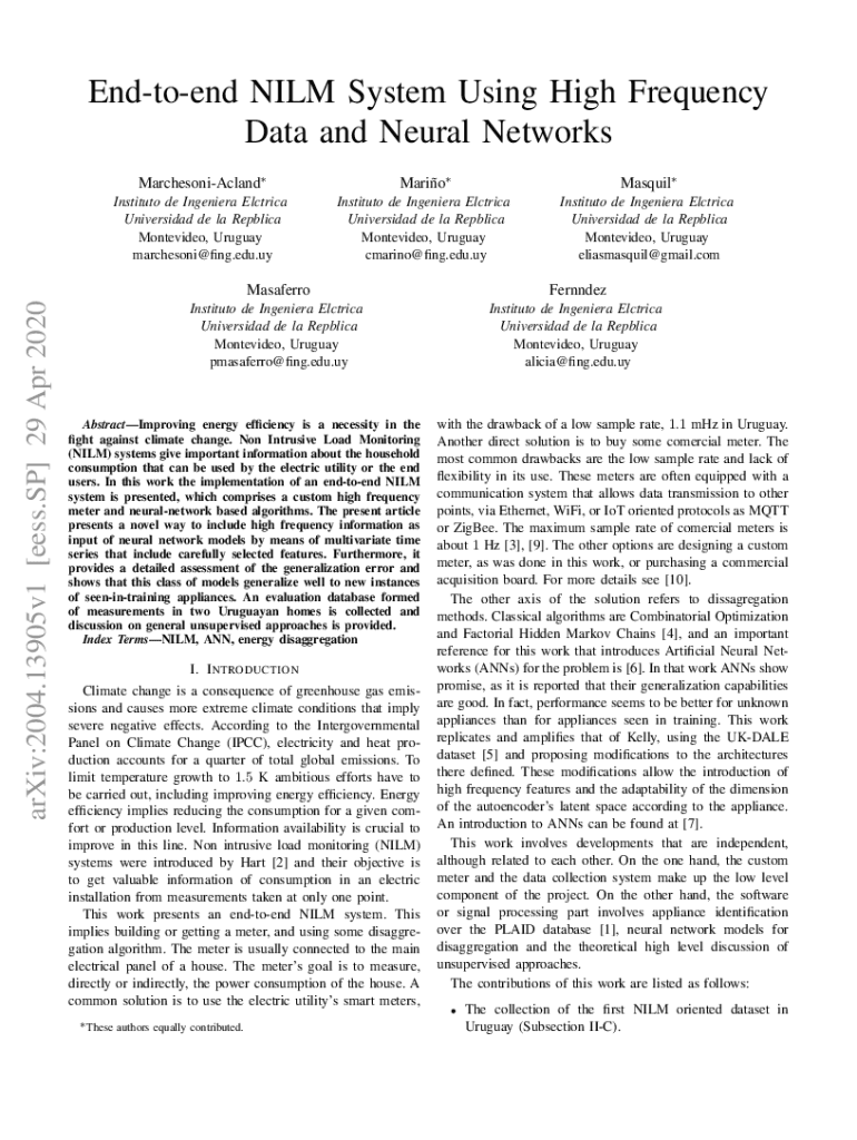 Fillable Online End-to-end NILM System Using High Frequency Data ...
