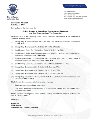 Fillable Online Orders Relating to Stamp Duty Exemption and Remission ...