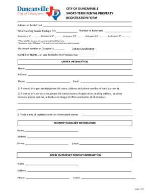 Fillable Online Rental Property Registration Form & Self-Inspection ...