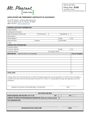 Fillable Online APPLICATION FOR TEMPORARY CERTIFICATE OF OCCUPANCY.docx ...