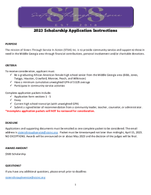 Fillable Online Scholarship Application Form - IBD Scholarship Fax Email Print - pdfFiller