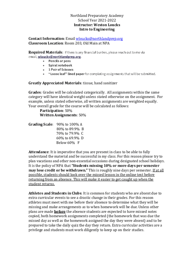 Fillable Online Instructor: Weston Loucks Fax Email Print - pdfFiller