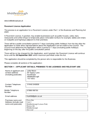 Fillable Online Pavement Licence Application Fax Email Print - pdfFiller