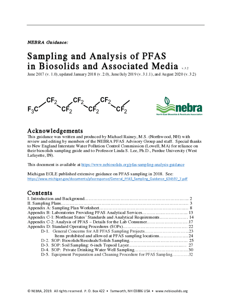 Fillable Online PFAS Sampling & Analysis GuidanceNEBRA Fax Email Print ...