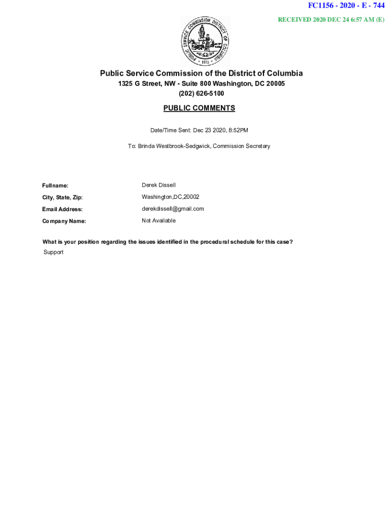 Fillable Online edocket dcpsc Department of Energy Order No. 202-05-03 ...