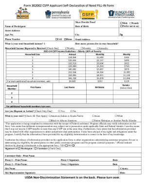 Fillable Online CSFP Applicant Self-Declaration of Need Form 302002 ...