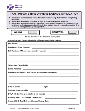 Fillable Online Version 7 - Driver Application Form - RTW Oct 22 Fax ...