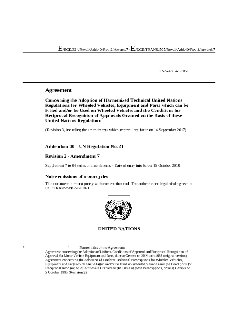 Agreement Addendum 64: Regulation No. 65 Doc Template | pdfFiller